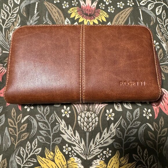 Rosetti | Bags | Rosetti Brown Faux Leather Wallet Organizer Clutch ...
